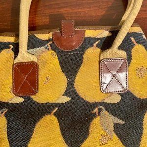 Bags | Liz Cox Leather Tapestry Pear Purse New Without Tags | Poshmark